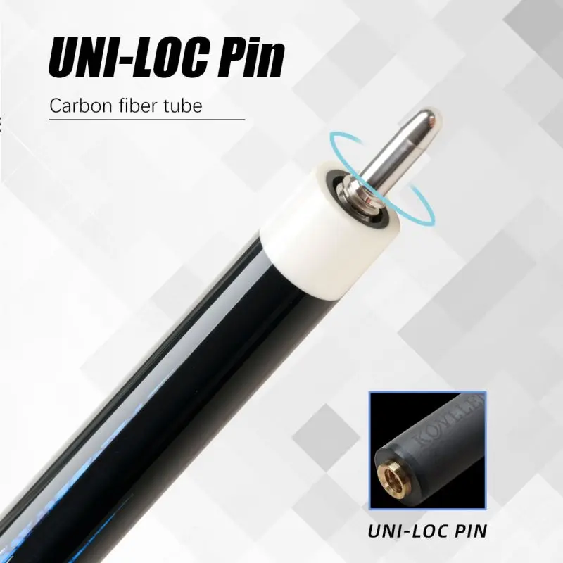 KONLLEN Carbon Fiber Pool Cue 12.5mm Rainbow Tip Laser Meteor Style 1/2 ...