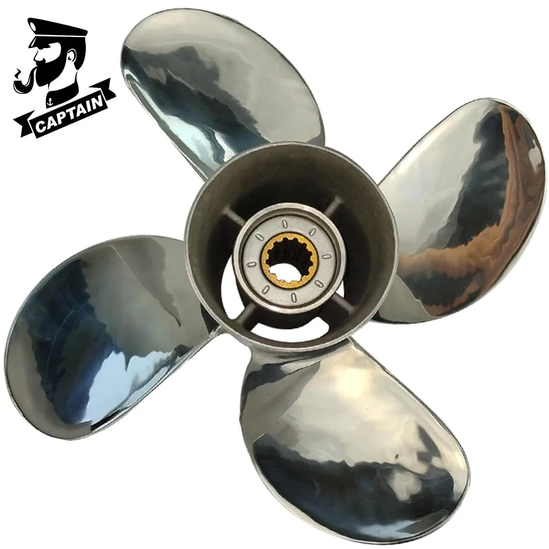 Outboard Propeller 11.6x11 4 Blade Stainless Propeller For Mercury 25 ...
