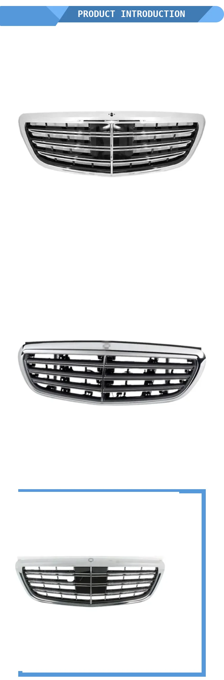 Auto Spare Parts Body Kit 2228801783 Silver Front Grille For Mercedes ...
