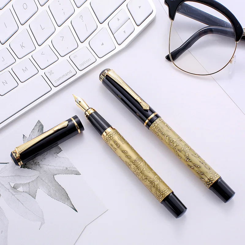 LABON Custom Luxury Chinese Style Executive Calligraphy Pen Black Metal ...