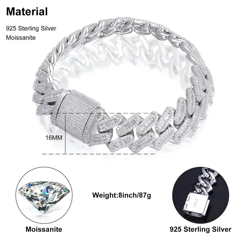 Iced Out Rapper's Jewelry - Hiphop Men's Cuban Link Bracelet