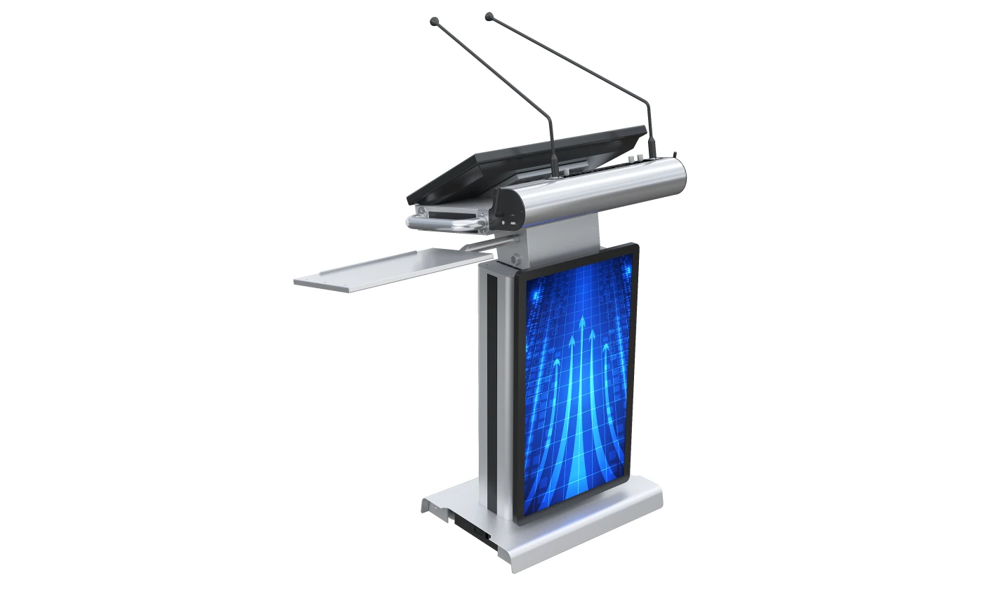 Aluminium Lectern Electric Height-adjustable Podium Auditorium Office ...