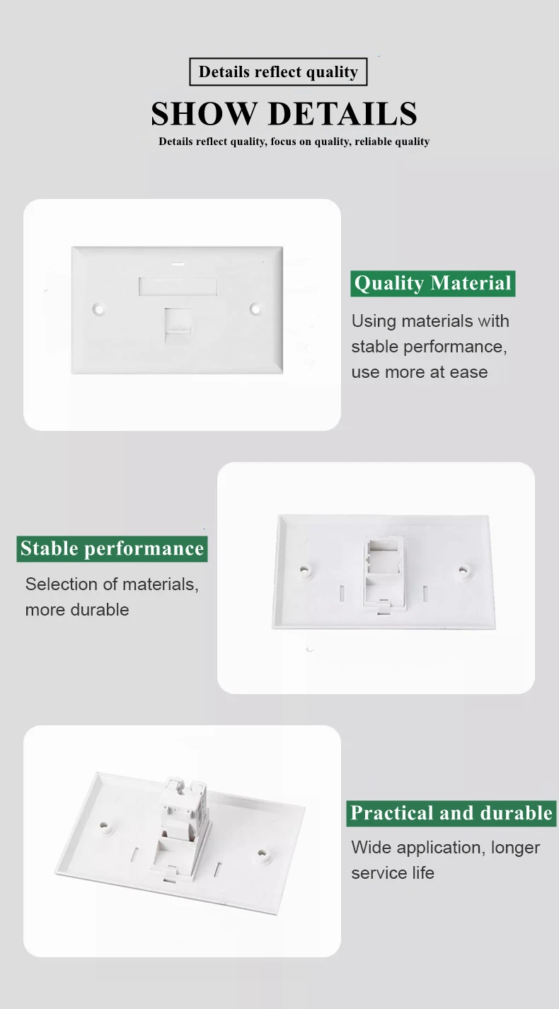 USA RJ45 Multiport Face Plate ABS Network wall faceplate RJ45 America ...