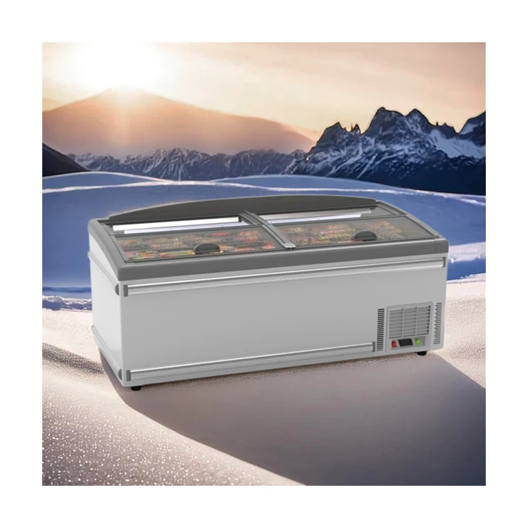 Showcase Meat Freezer Glass Sliding Door Showcase Island Freezer For ...