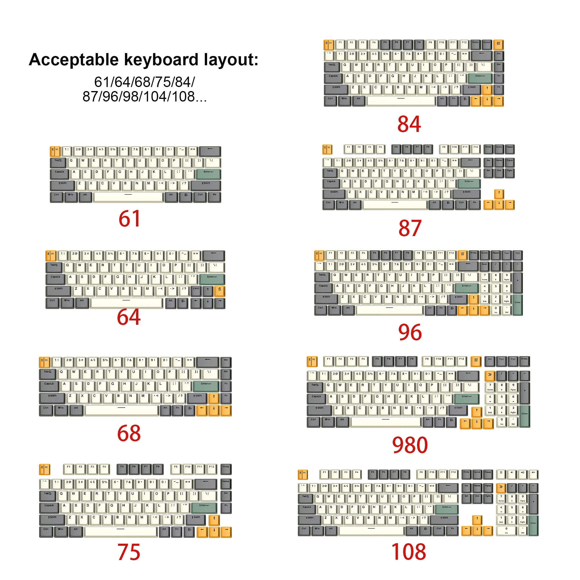 Skyloong Pbt Cute Key Caps For Keyboard 126pcs Keycaps For Mechanical ...