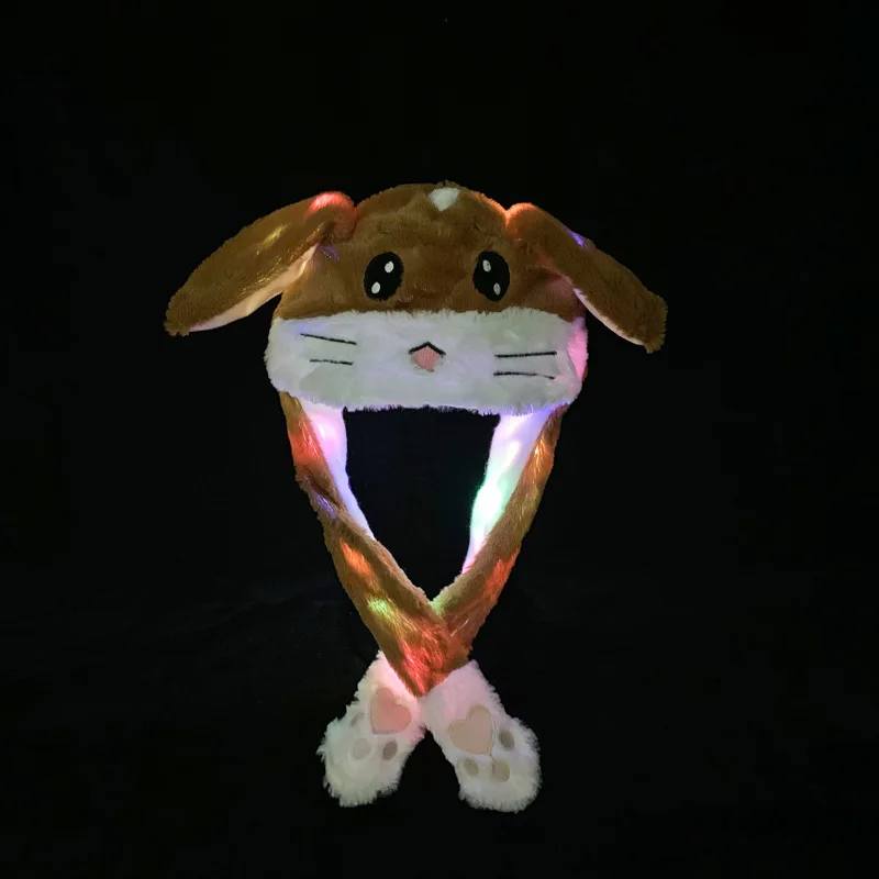 Wholesale Hat Funny Kawai Plush Led Light Glowing Moving Ear Hat Flap ...