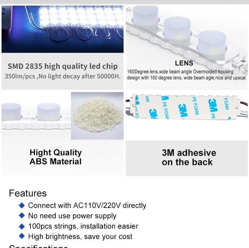 Factory 15x45 Degree Angle 110v 120v Led Module+led Modules Smd2835 For ...