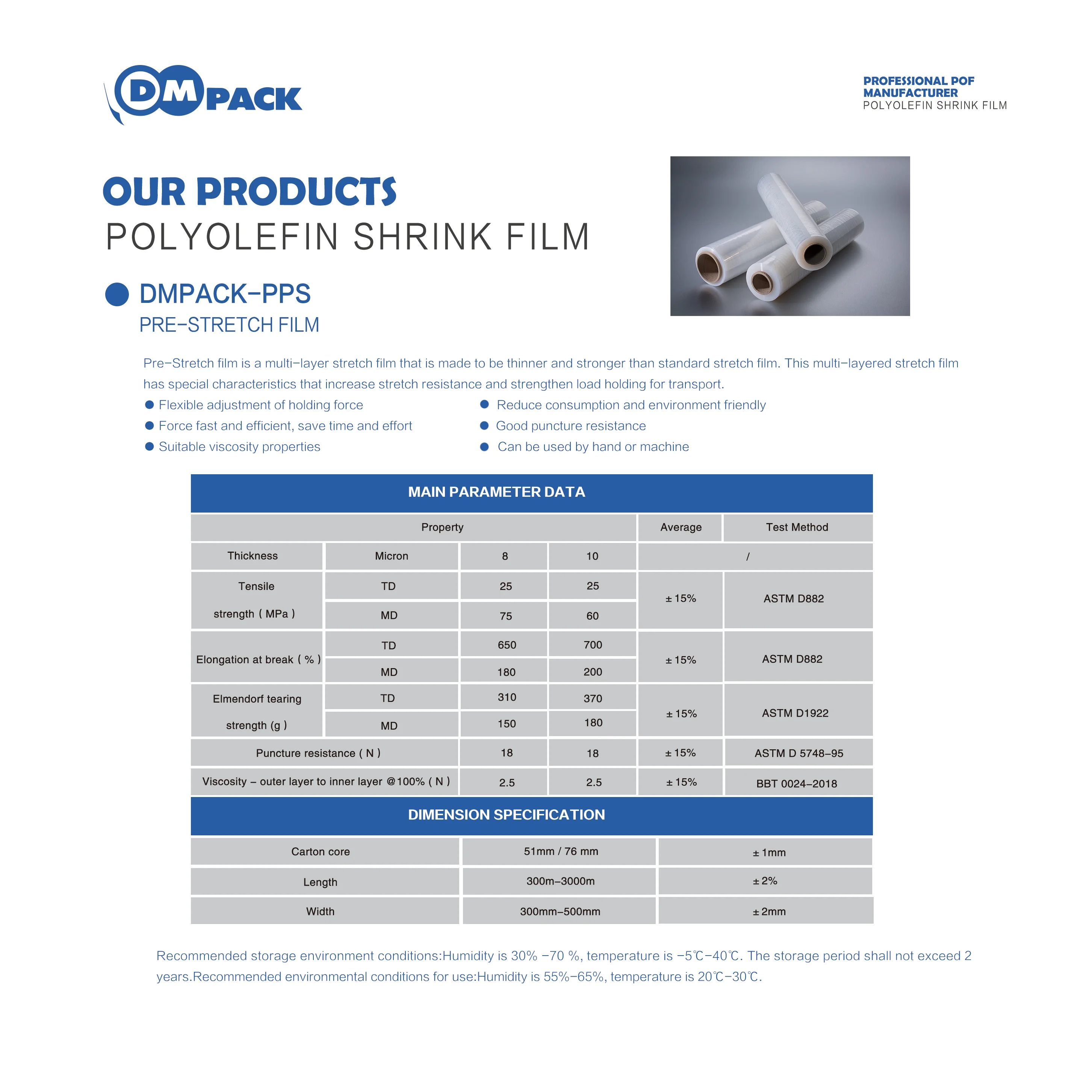 Pre Stretch Plastic Wrap Film - DMPACK for All Packaging Needs