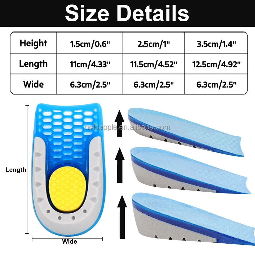 Silicone Gel Height Increasing Heel Lift Shoe Insole TPE