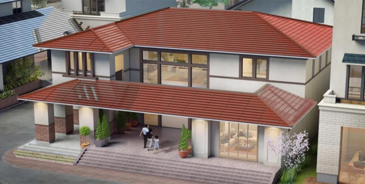 Flat Solar Roof Tiles Photovoltaic 26V 100W 3.8A Red Black Green BIPV ...