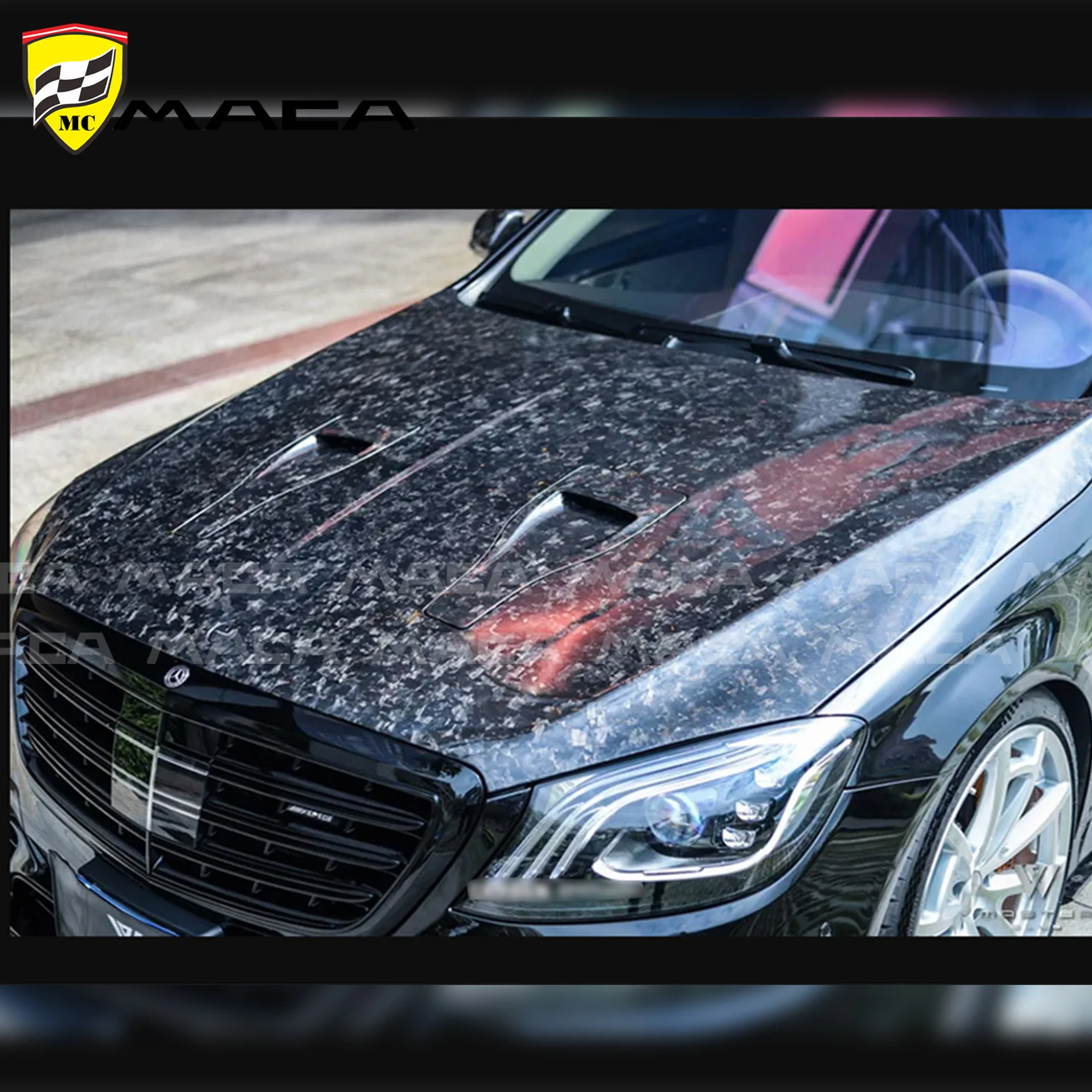 M Style Forged Carbon Fiber Hood For Mercedes Benz S-class W222 S400 S450 S500 S600 S63 S65 2014 ...
