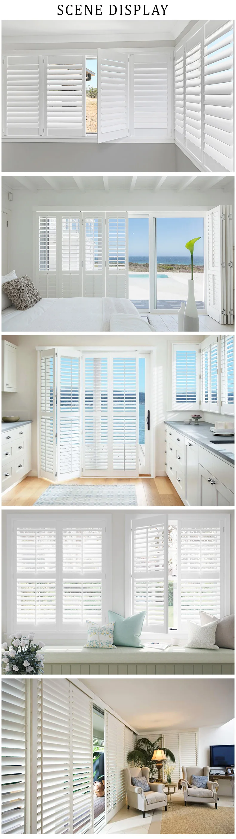 Custom Made High Quality PVC Window Shutter Plantation Shutters