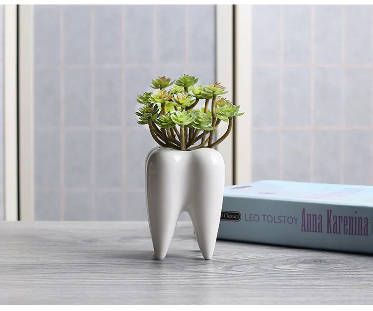 Modern Design Ceramic Tooth Succulent Plant Flowerpot Wholesale Cheap ...