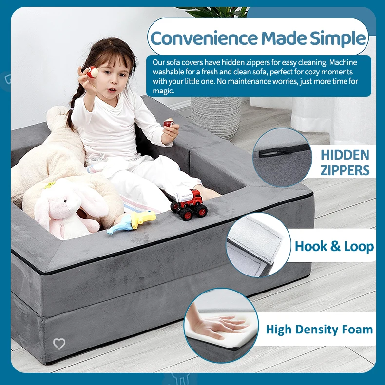 Modern Modular Kids Play Couch Sectional Sofa for Toddlers for Living ...