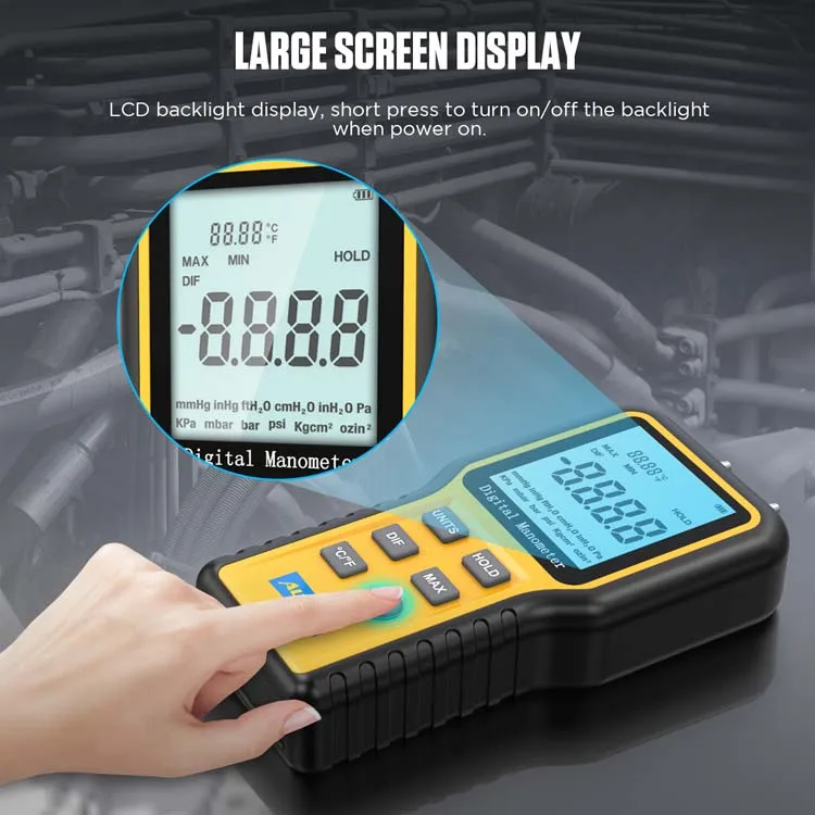 AUTOOL Digital Manometer - Precision Air Pressure Tester