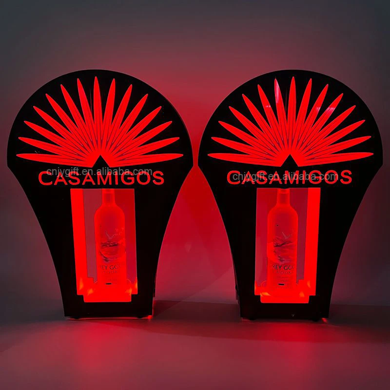 Customized Night Club Bar Lounge Wine Display Racks VIP LED Bottle ...