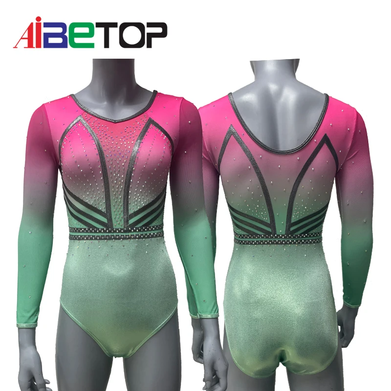 Customized Fabric Girls Gymnastics Leotards Sublimated Colorful
