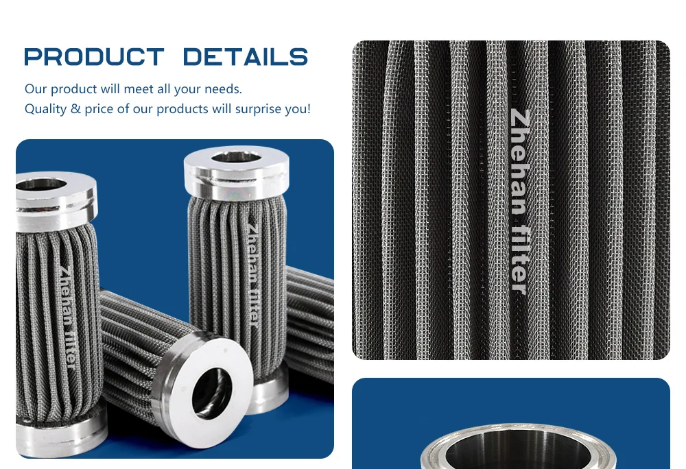 10 Micron Stainless Steel 304 Pleated Hydraulic Oil Iron Dust Filter ...