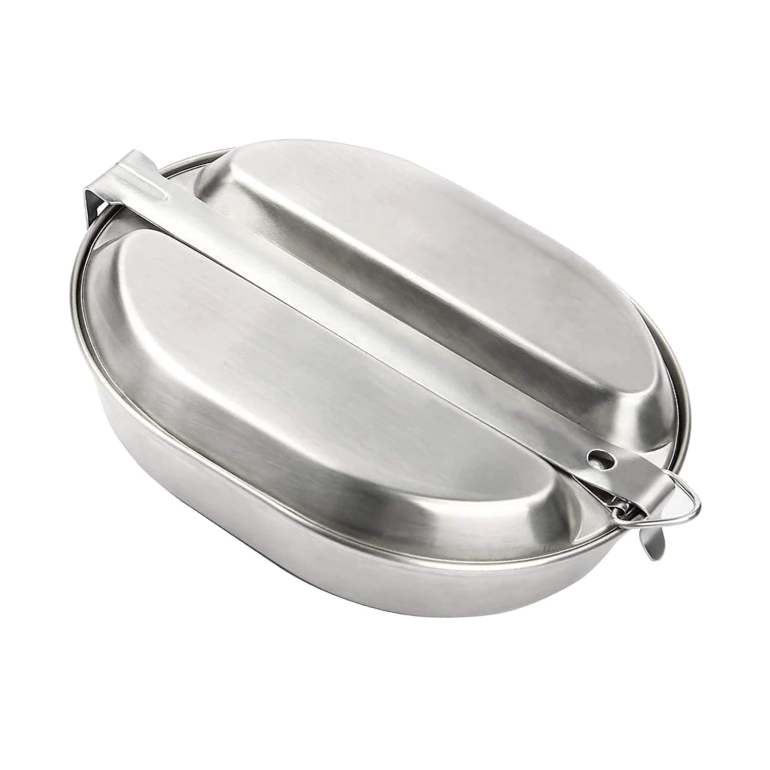 Outdoor Stainless Steel Camping Mess Kits Tray Frying Pan Portable ...