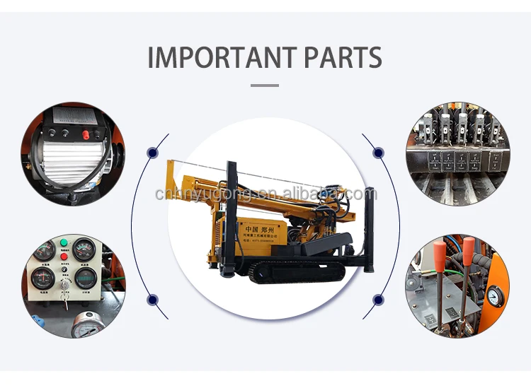 300m Depth Crawler Mounted Pneumatic Rotary Table Drilling Rig For ...