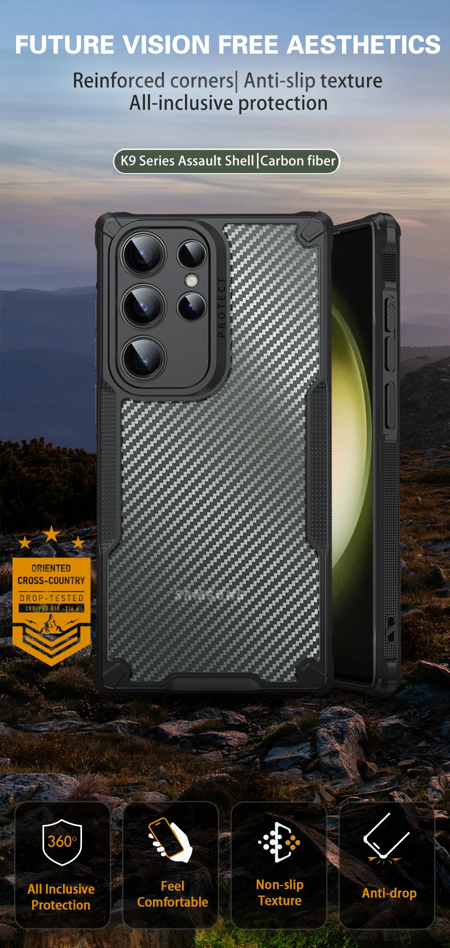 New Designer Carbon Fiber Hard Pc Soft Tpu Shockproof Mobile Phone ...