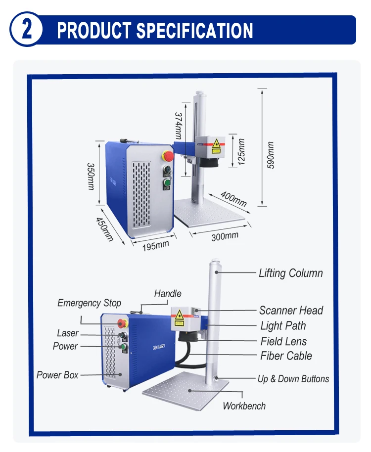 Laser Printer Tags Fiber Laser Marking Machine 20w Portable Laser ...