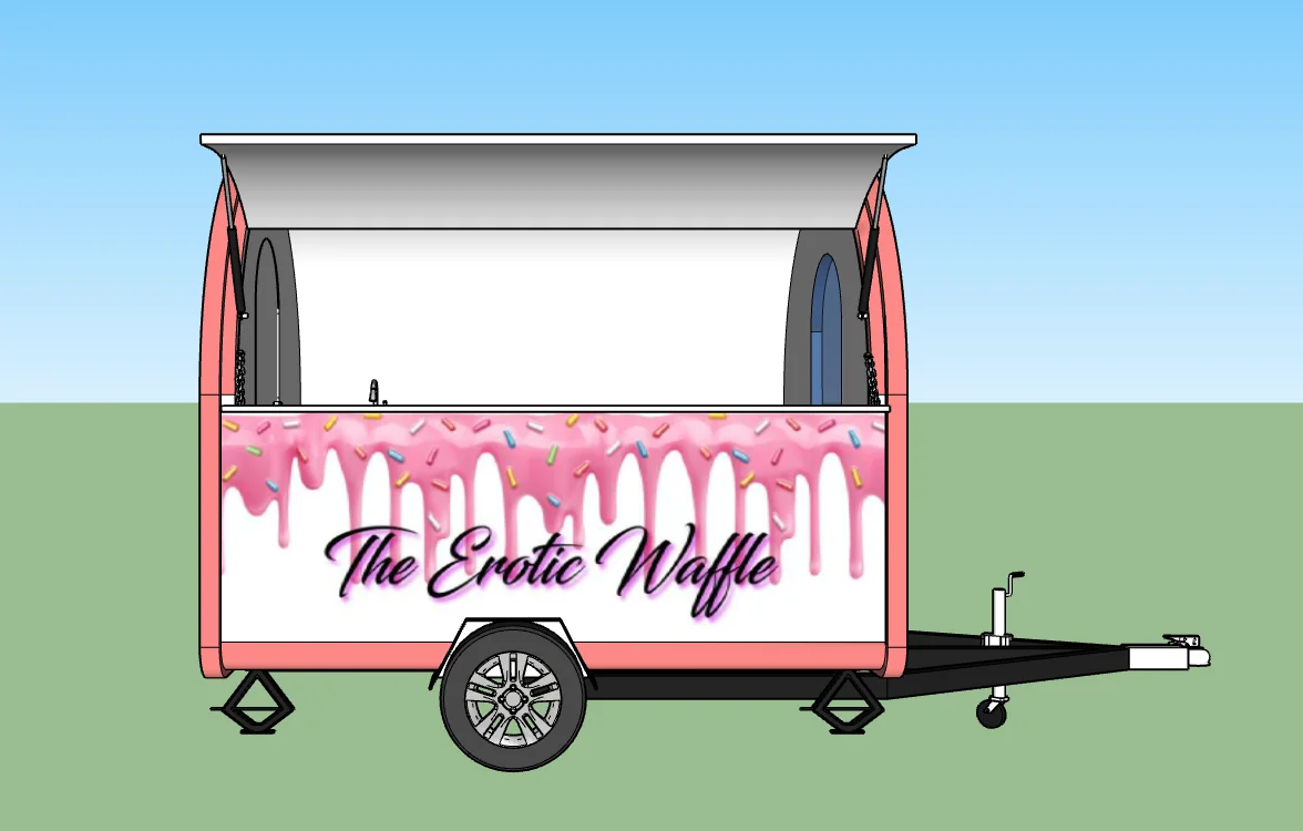 Pink Cupcake Cart - Versatile Food Cart for Commercial Use