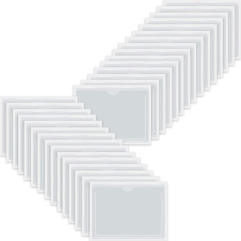 Clear Self-adhesive Index Card Pockets With Top Open Soft Plastic ...