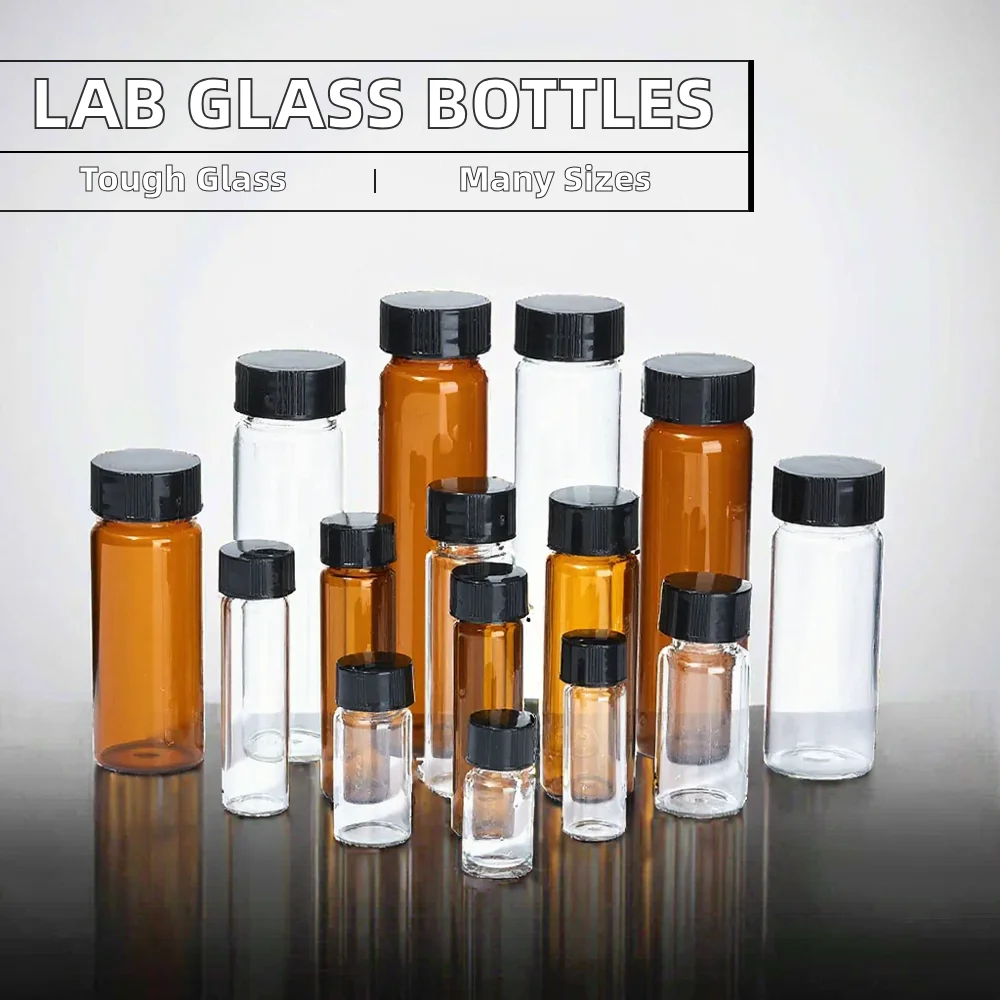 Professional Clear Borosilicate Glass Laboratory Bottles with Screw Top ...
