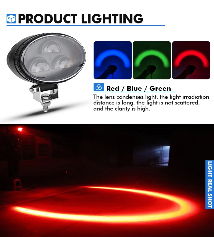 Forklift Arc Safety Warning Light with Red/Blue/Green Color LED Work ...