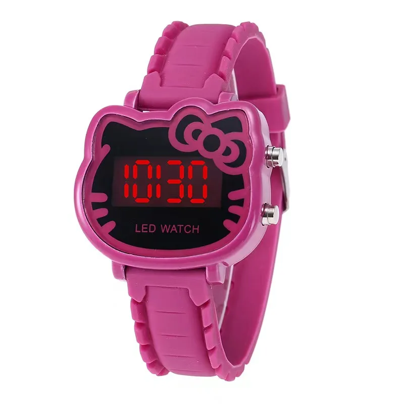 Little Girl Cute Cartoon Watch Girl Helloo Kitty Children Led ...