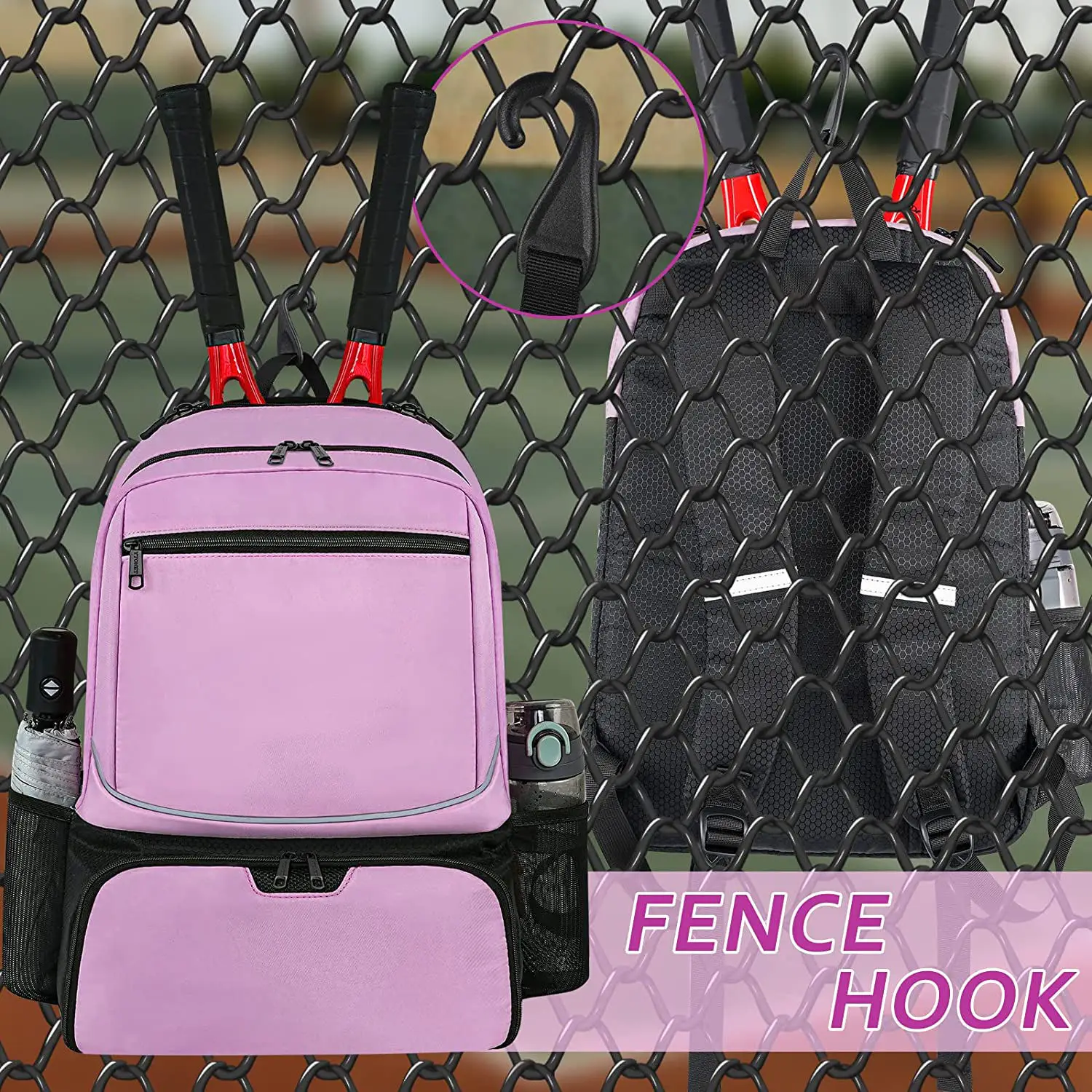 2023 Custom Logo Tennis Backpack For 2 Rackets With Separate Shoe Space ...