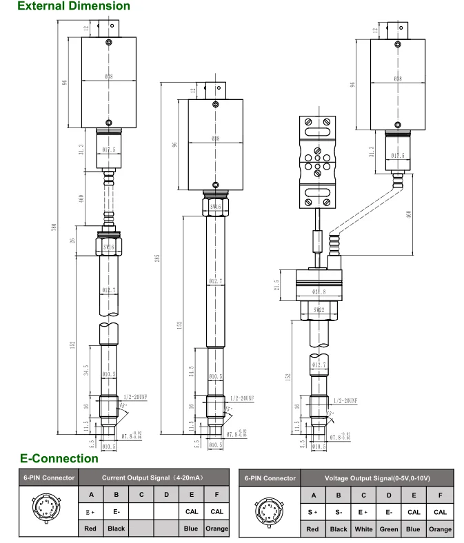 Extruder Pressure Transducer - 0-10V, 4-20ma Precision