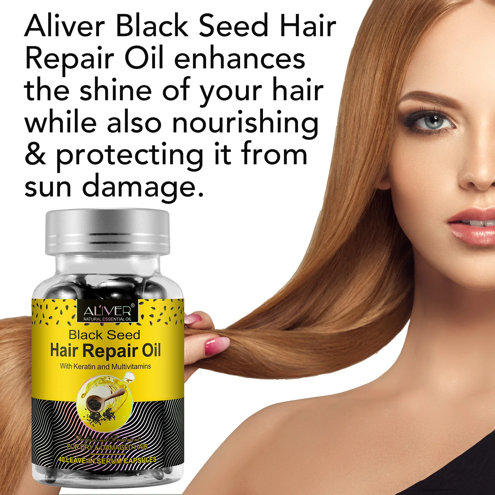 Aliver Professional Treatment Black Seed Hair Repair Oil Haarkapseln ...