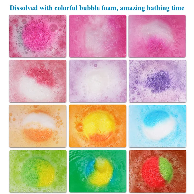 Kid-Safe Bath Color Fizzies Rainbow Color-Changing Effervescent Tablets ...