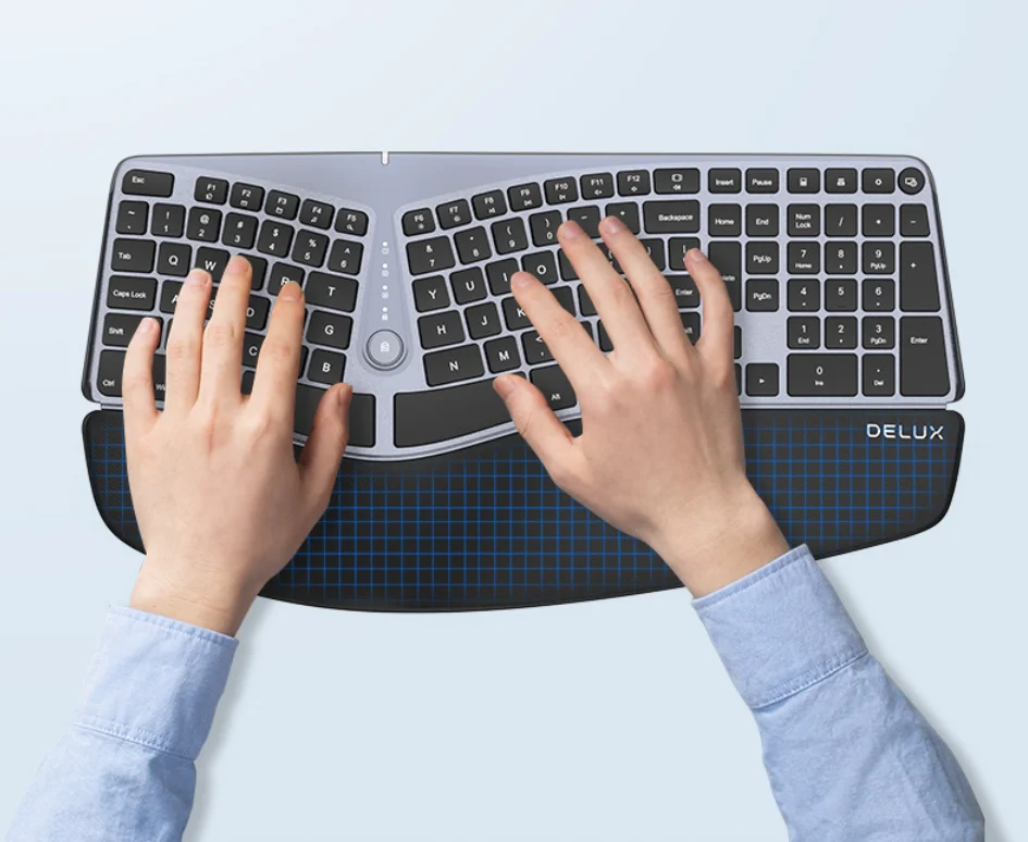 Ergonomic Split Keyboard - Wireless Comfort for Windows/mac