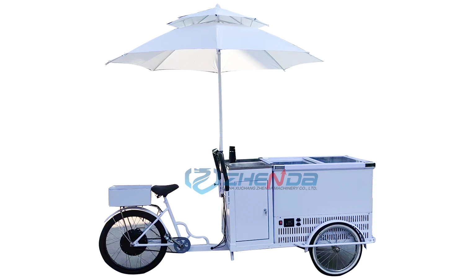 Customized Logo Electric Three-wheel Trolley Mobile Snack Cart Low-cost ...