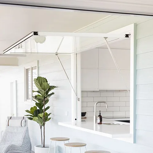 Thermal Break Aluminium Gas Strut Pass Through Windows Top Hung ...