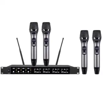 Bmg Best 4 Channel Wireless Microphone Mic Cordless 4 Headset Handheld ...