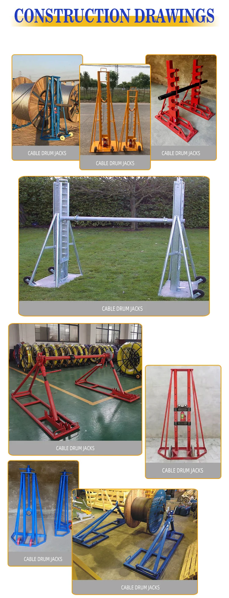 Hydraulic Cable Drum Jack Are Positioned On The Cable Jack And The ...