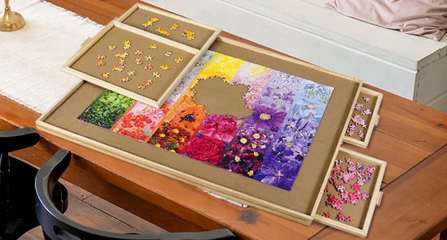 Portable Jigsaw Puzzle Board - 1500 Piece Wooden Puzzle