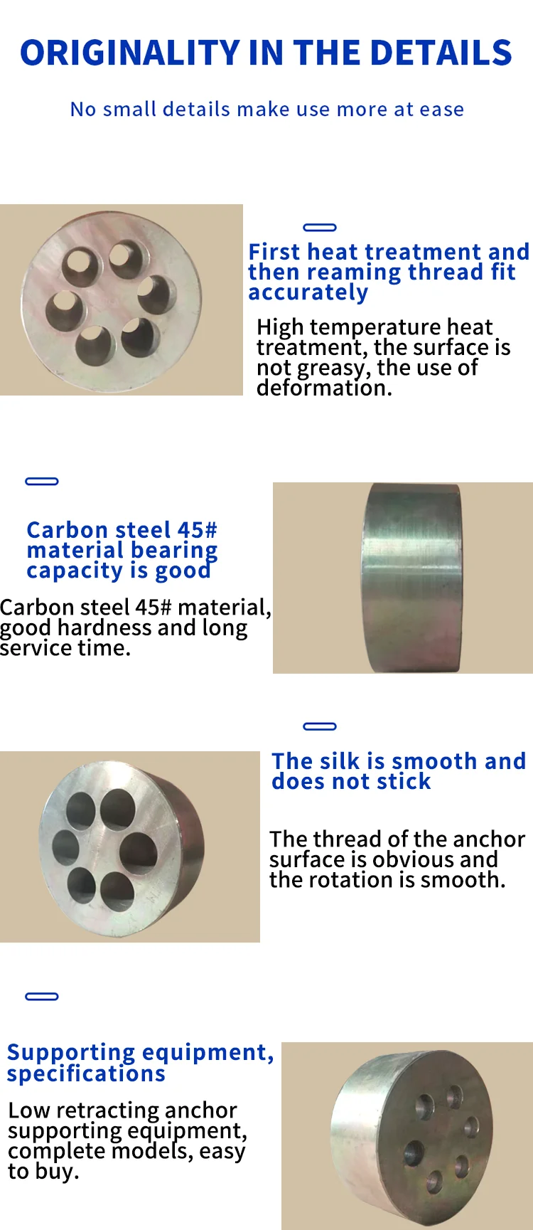 Metal Anchor Grips And Flat Slab Anchor Head Anchor Wedge For ...