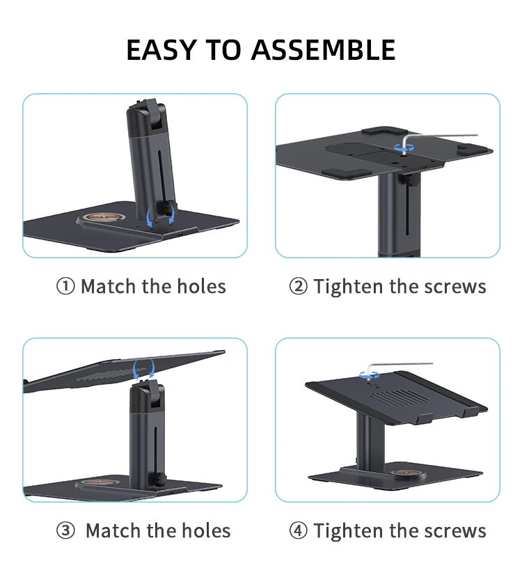 15W Wireless Charger Laptop Elevator Stand - Adjustable & Stylish