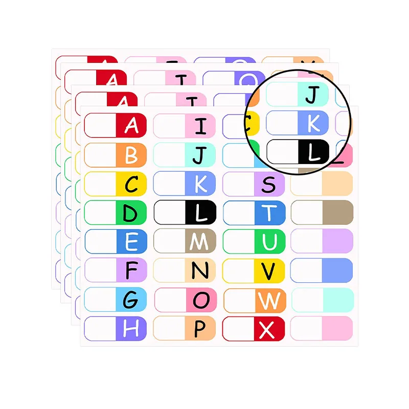 Letters Index Labels Multicolor Alphabet Tabs Dividers Stickers For 3 ...