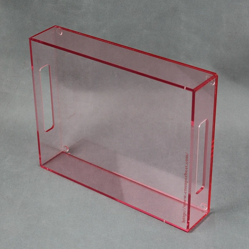 Custom Color Acrylic Serving Tray Rectangle Acrylic Trays With Handle ...