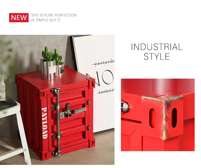 Industrial style container cabinet Storage cabinet Wrought iron table ...
