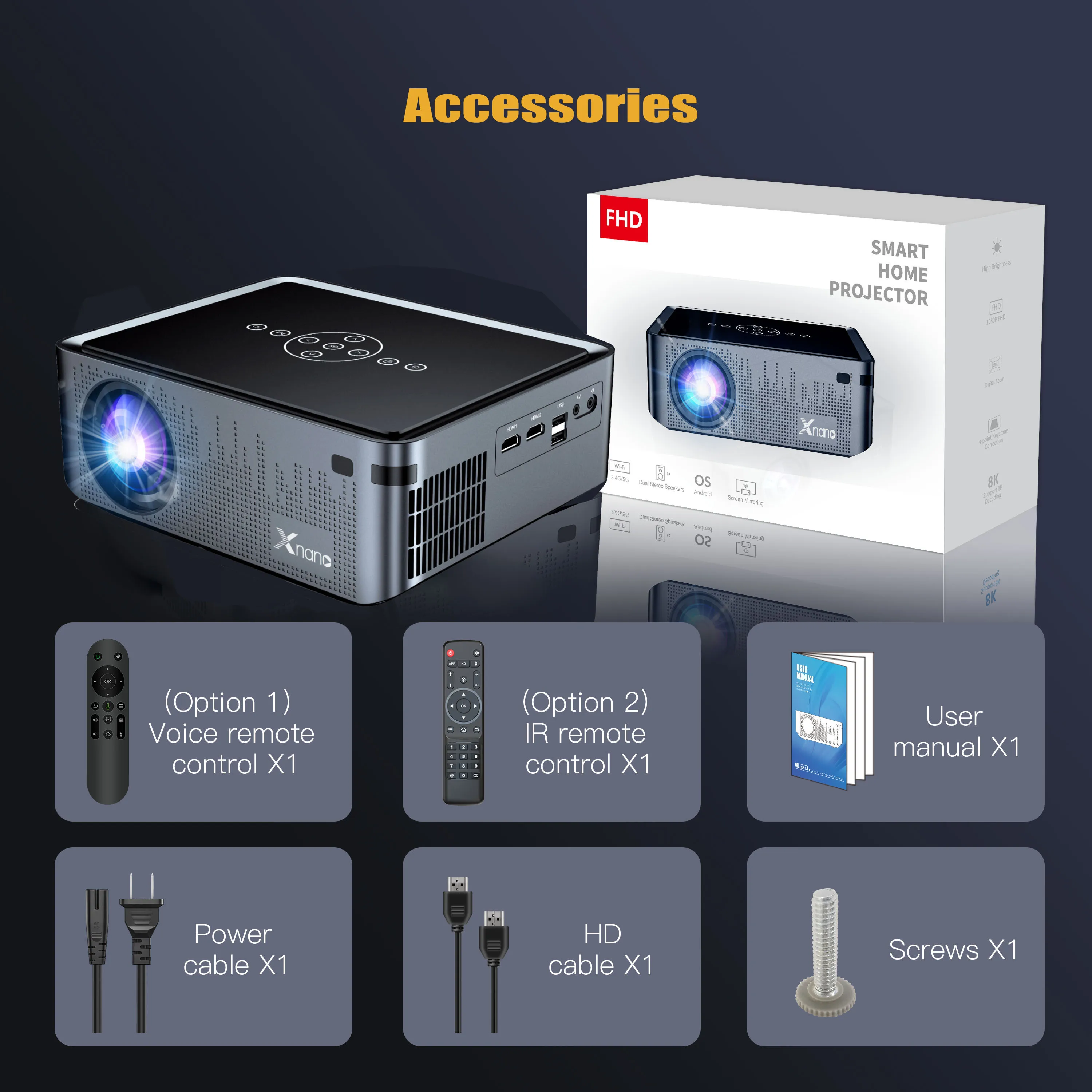 Factory Direct Xnano X1 Pro Amlogic Quad Core Projectors Mini Lcd ...
