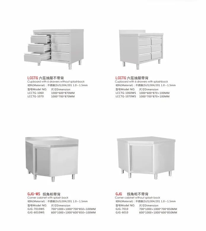 Commercial Kitchen Custom Drawer Cabinets Stainless Steel Drawer ...