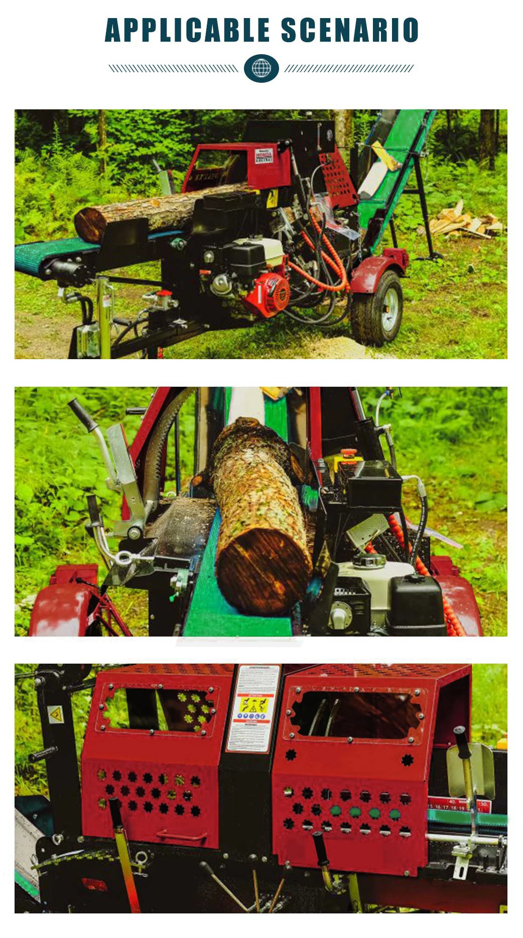 RCM 6.5HP/9HP/15HP Firewood Processor Sale Wood Processor With Track ...