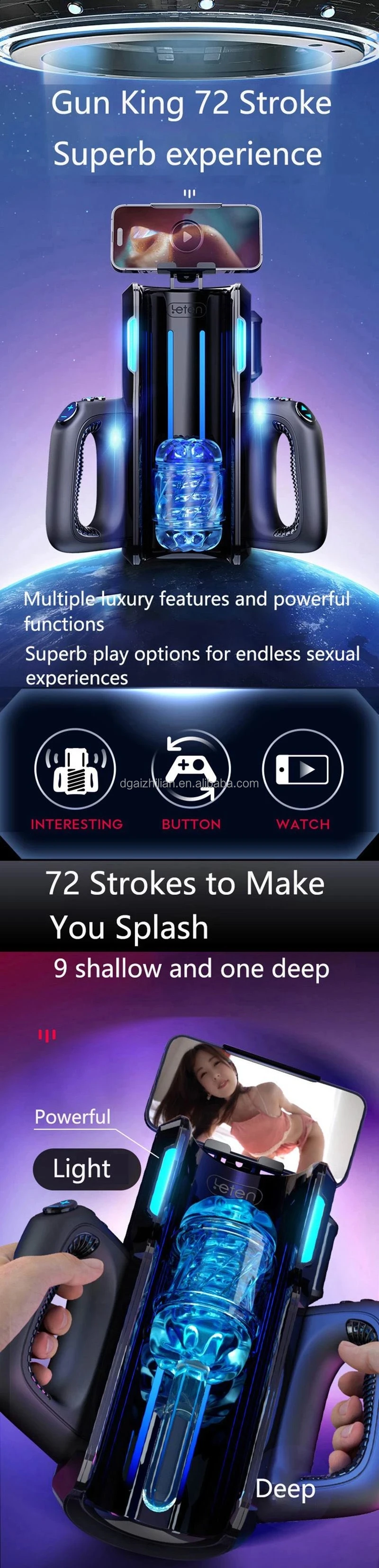 Aizhilian 2024 Automatic Telescopic Rotation Male Masturbator Vacuum ...